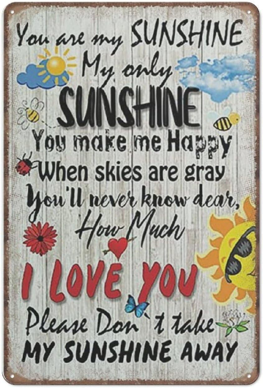 Tin Sign 12x16 Inch You Are My Sunshine Tin Signs, Novelty Funny ...