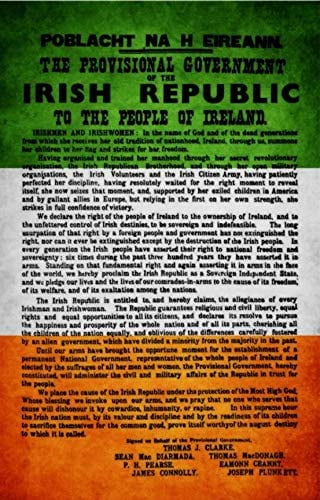 Tin Sign 1916 Easter Rising Irish Proclamation Vintage Metal Poster Art ...