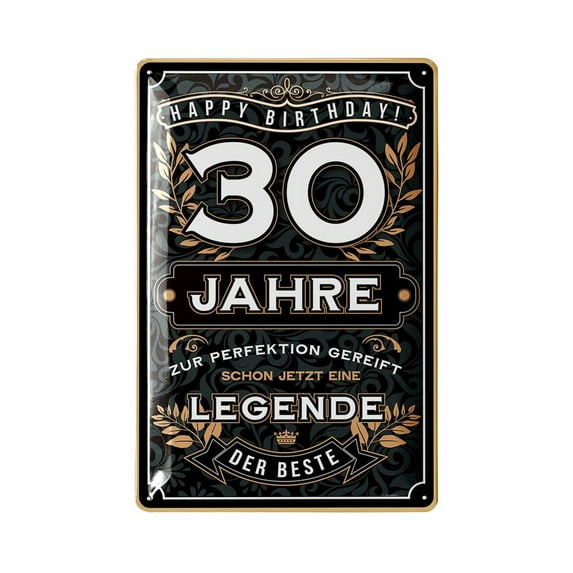 Tin Sign 30Th Birthday Sign, 30 Years Legend, Perfection Decoration ...