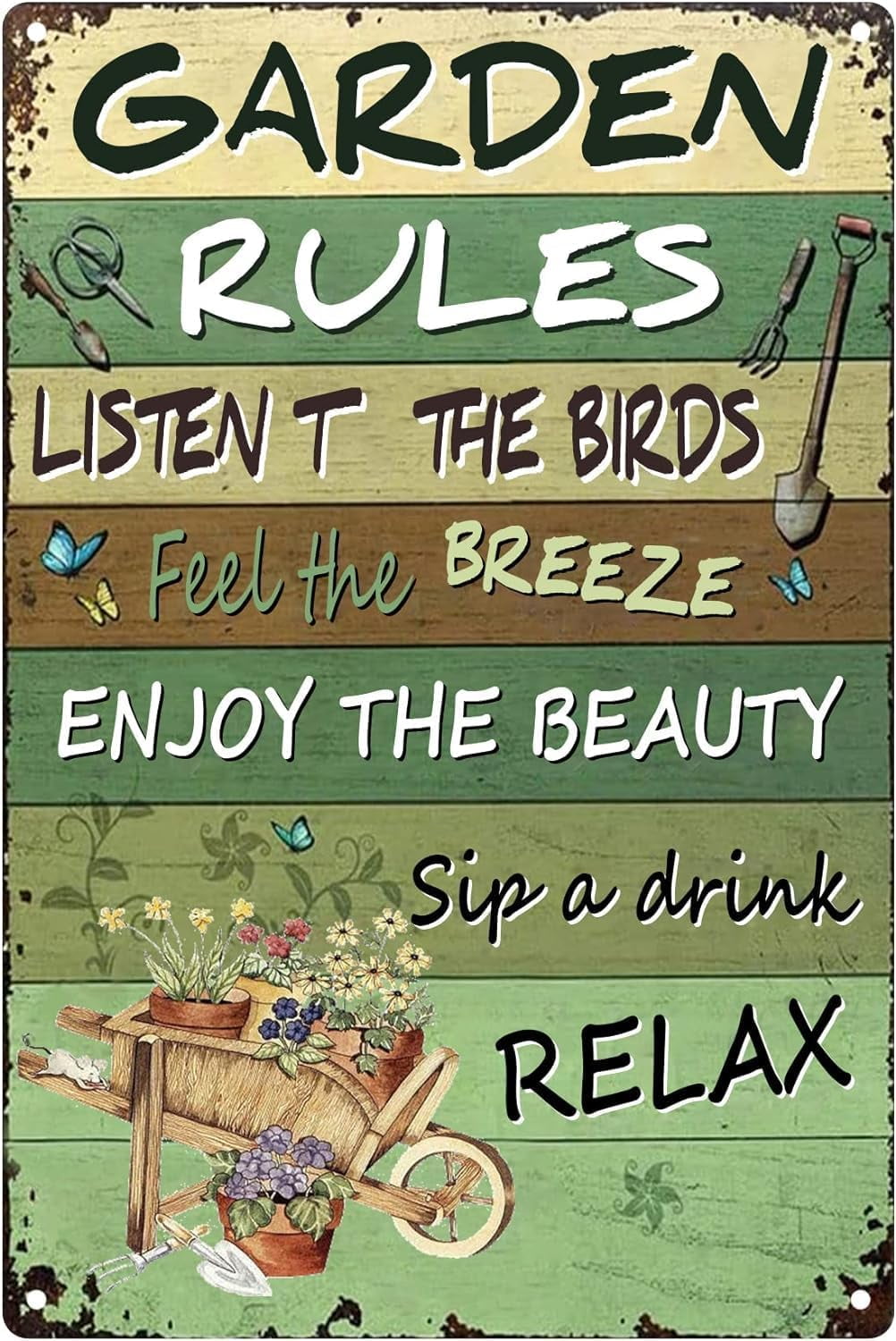 Tin Sign 5.5x8 Inch Family Gifts Backyard Outdoor Decor Housewarming ...