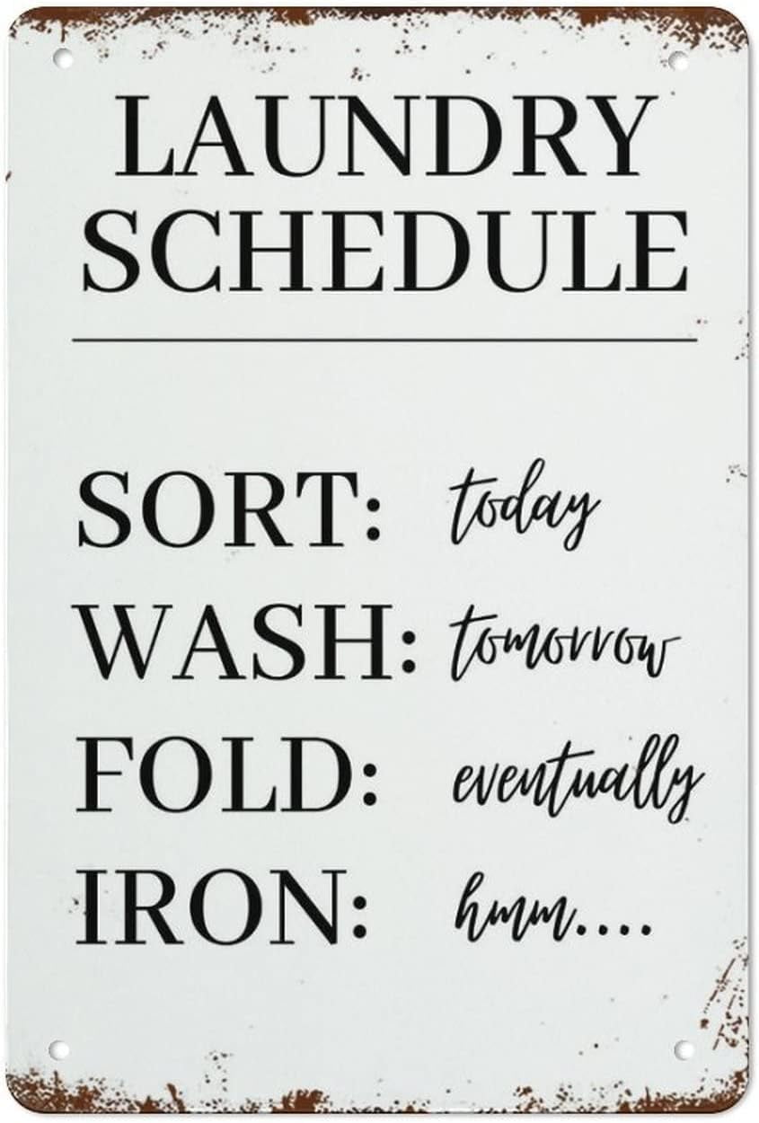 Tin Sign 5.5x8 Inch Laundry Signs Laundry Schedule Laundry Room Decor ...