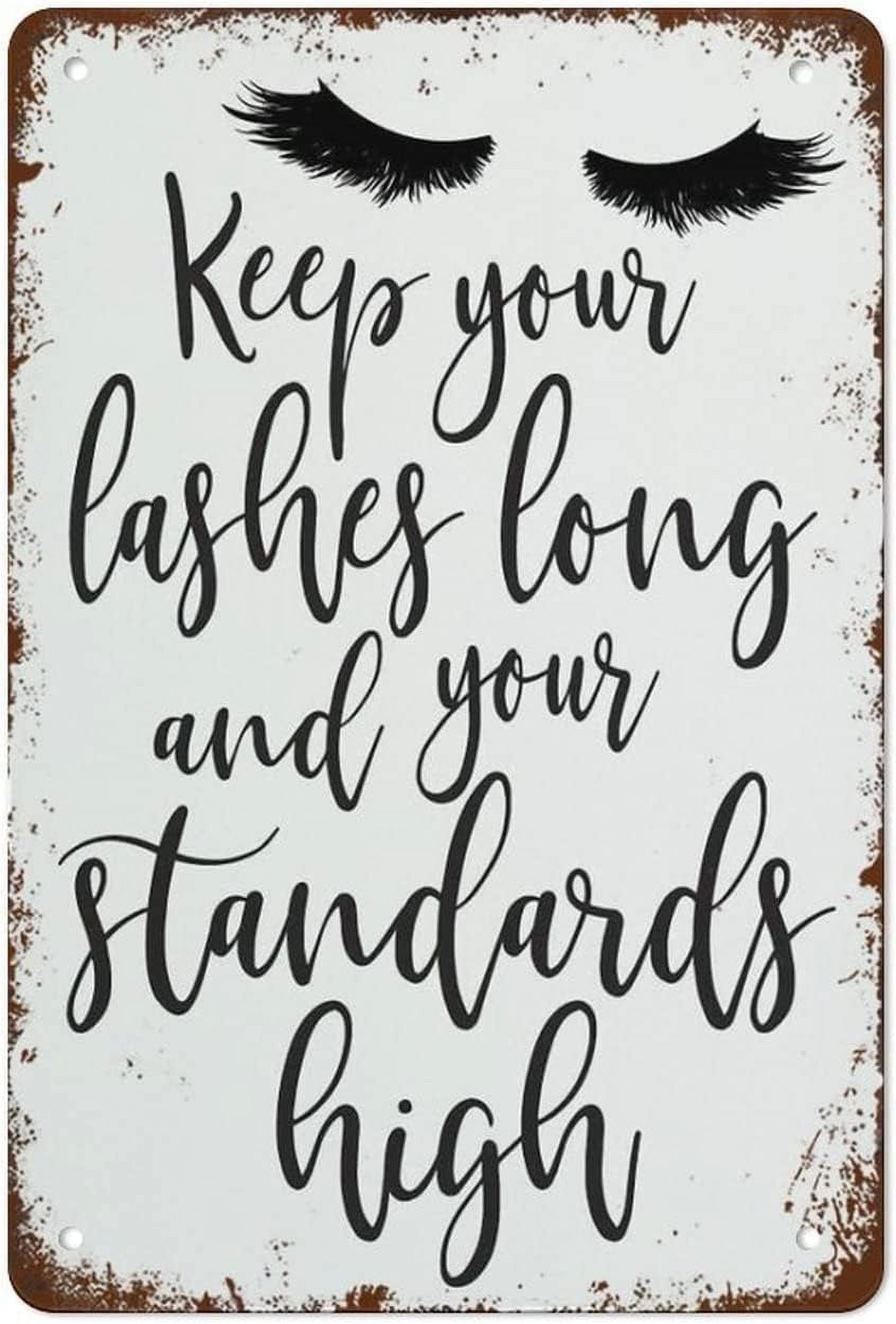 Tin Sign 5.5x8 Inch Metal Tin Sign Vintage Keep Your Lashes Long Wall ...