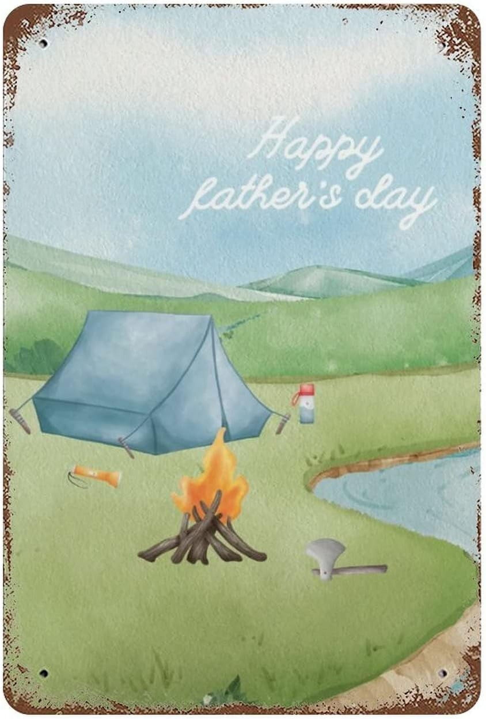 Tin Sign 8x12 Inch Camping Father's Day Tin Signs Retro Poster Decor ...
