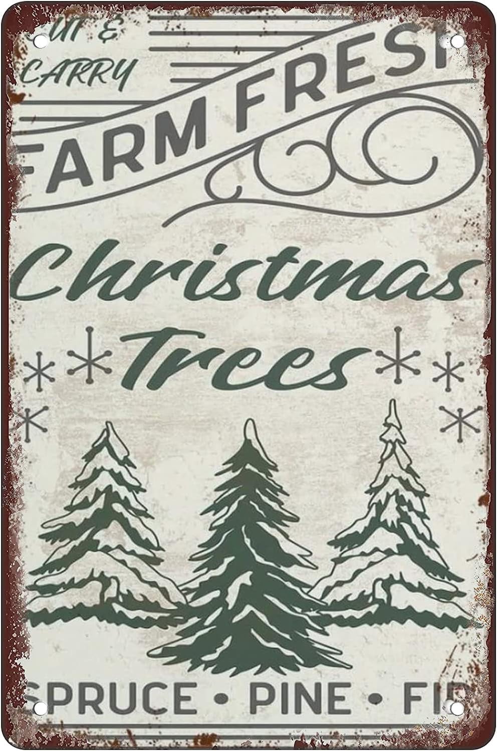 Tin Sign 8x12 Inch Christmas Trees Tin Signs Funny Novelty Metal Sign ...