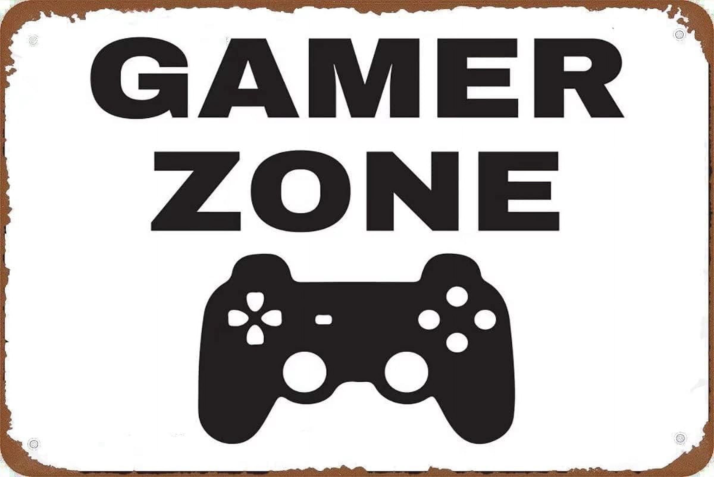 Tin Sign 8x12 Inch Classic Metal Tin Sign Gamer Zone Sign Gaming Zone ...