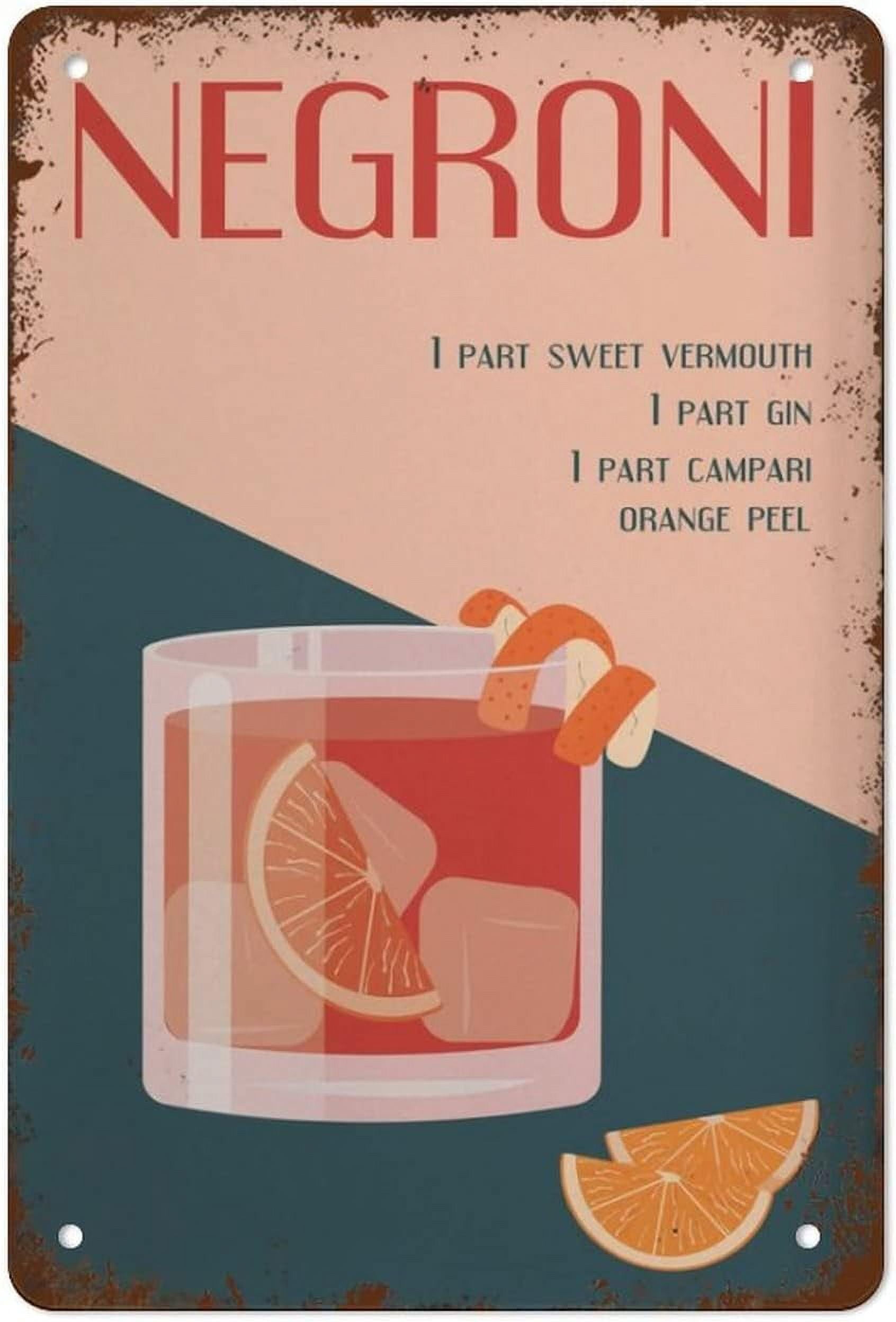 Tin Sign 8x12 Inch Cocktail Print Retro Cocktail Print Cocktail Wall ...