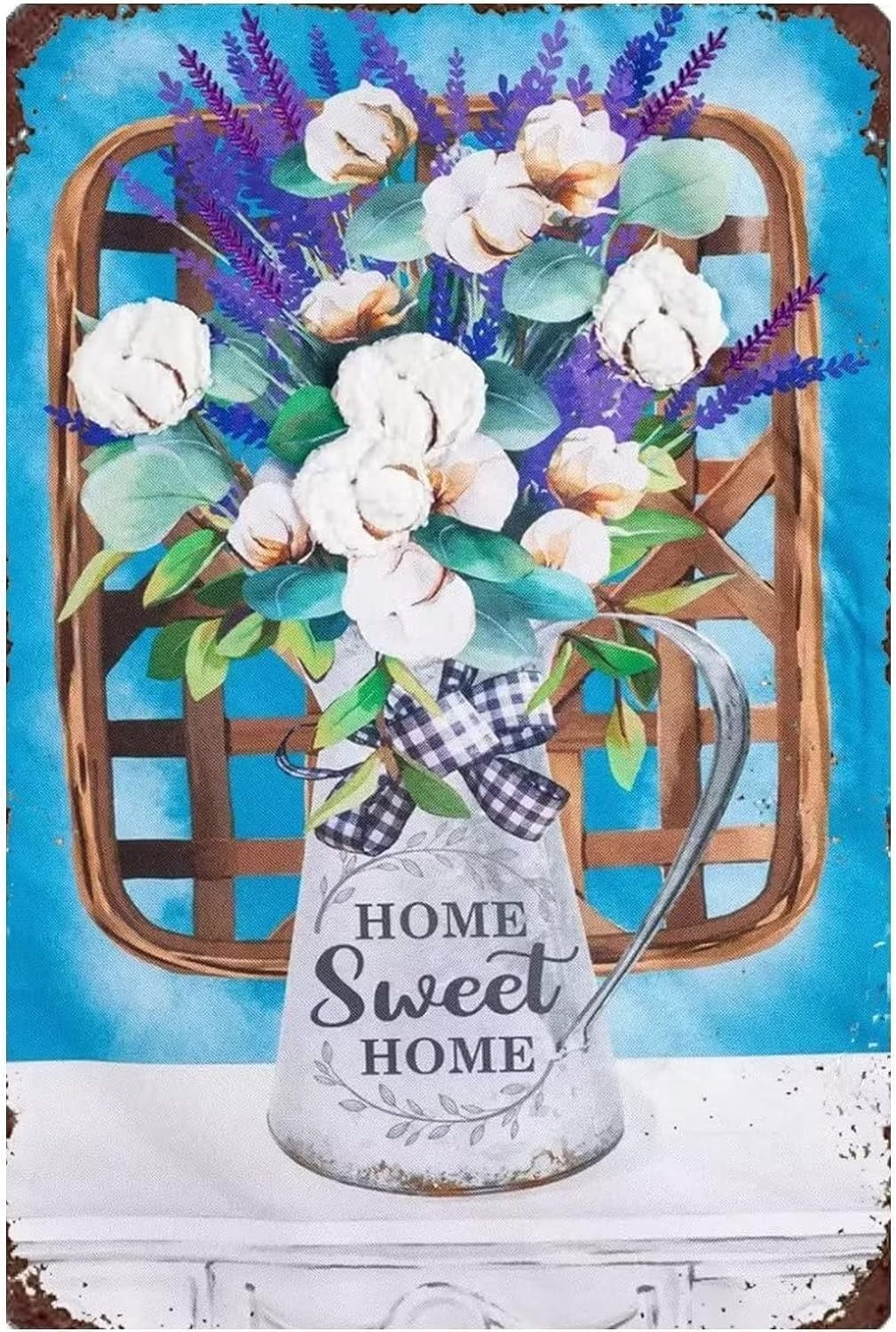Tin Sign 8x12 Inch Cotton Bouquet Tin Sign Wall Decor Metal Siding ...