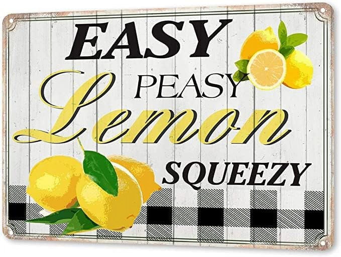 Tin Sign 8x12 Inch Easy Peasy Lemon Squeezy Metal Tin Sign Aluminum ...