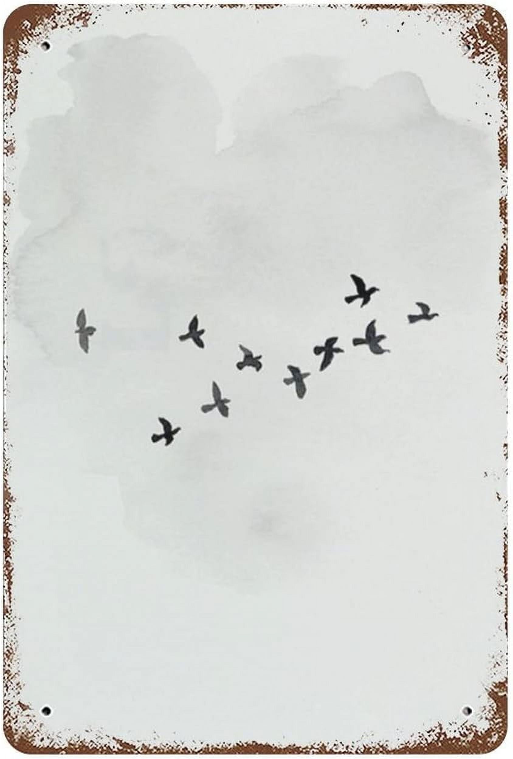 Tin Sign 8x12 Inch Flock Of Birds Vintage Metal Plaque Sign Retro ...