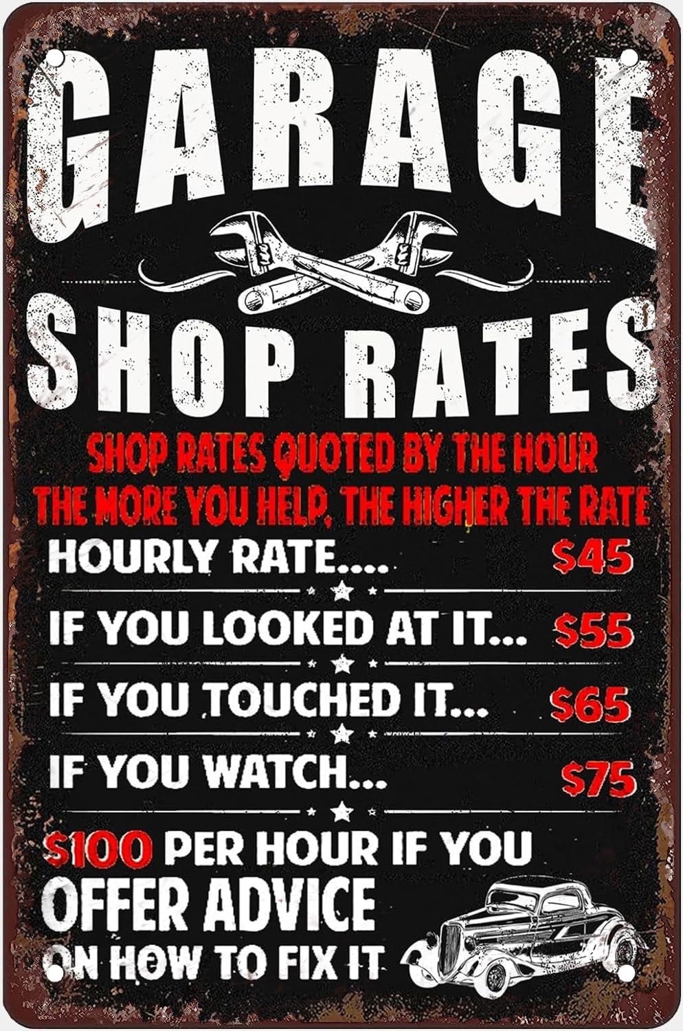 Tin Sign 8x12 Inch Funny Garage Signs For Men Mechanic Workshop Metal ...