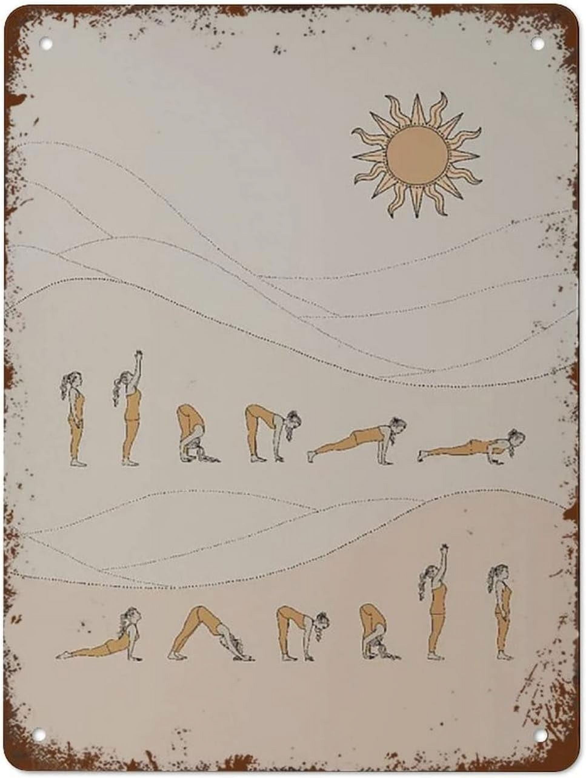 Tin Sign 8x12 Inch Funny Sun Salutation A Yoga Sequence Zen Nature ...