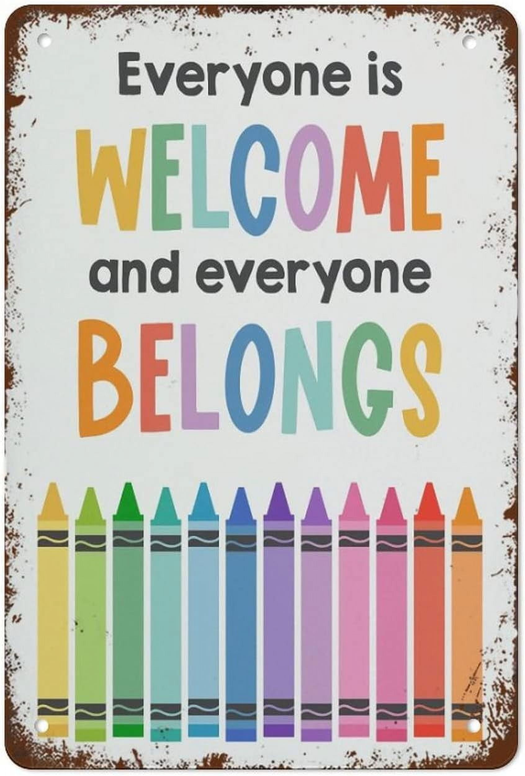 Tin Sign 8x12 Inch Funny Vintage Tin Signs Everyone Is Welcome Everyone ...