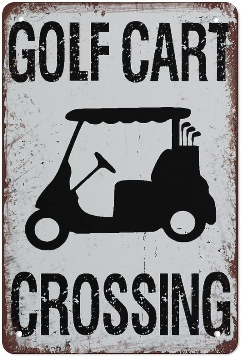 Tin Sign 8x12 Inch Golf Cart Crossing Sign Farmhouse Metal Wall Decor ...