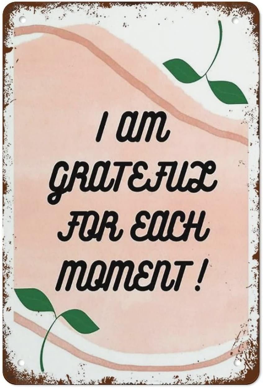 Tin Sign 8x12 Inch I Am Grateful for Each Moment Self Love Affirmations ...