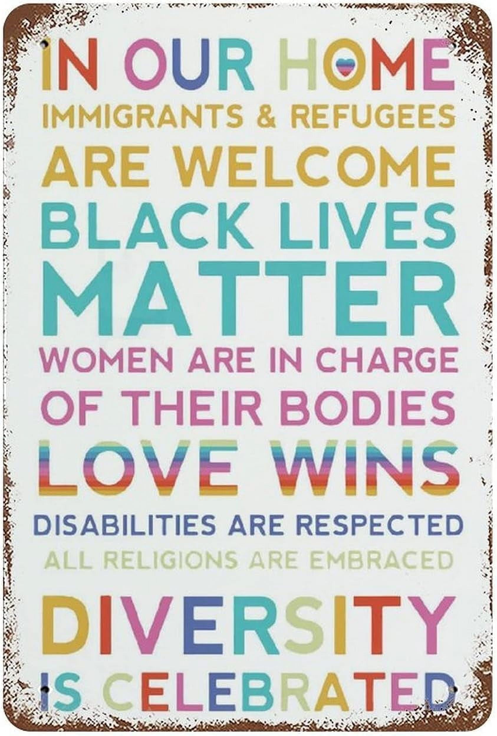Tin Sign 8x12 Inch In Our Home Metal Tin Signs, Feminist Diversity ...