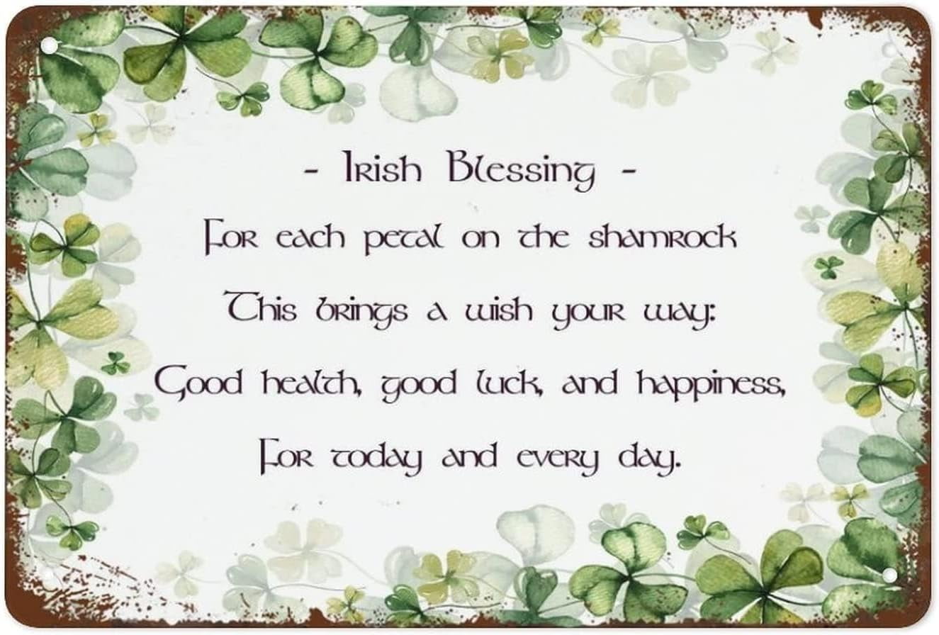 Tin Sign 8x12 Inch Irish Blessing Art Print For Each Petal On The ...