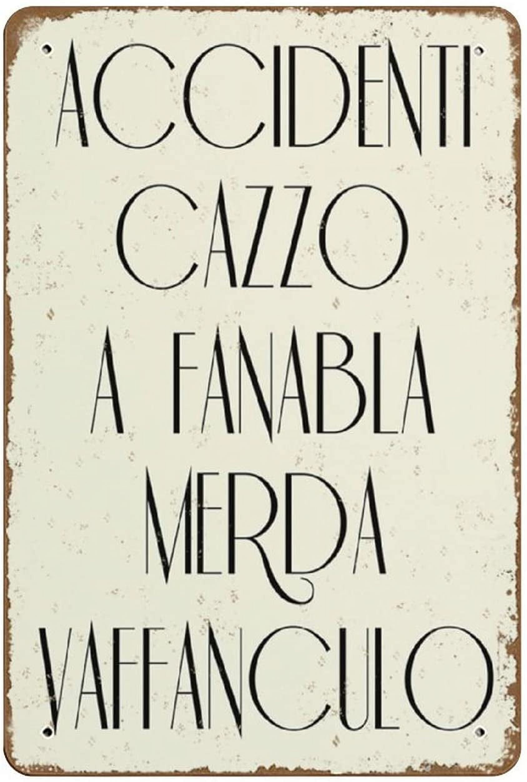 Tin Sign 8x12 Inch Italian Swear Words Poster Italian Language Poster ...