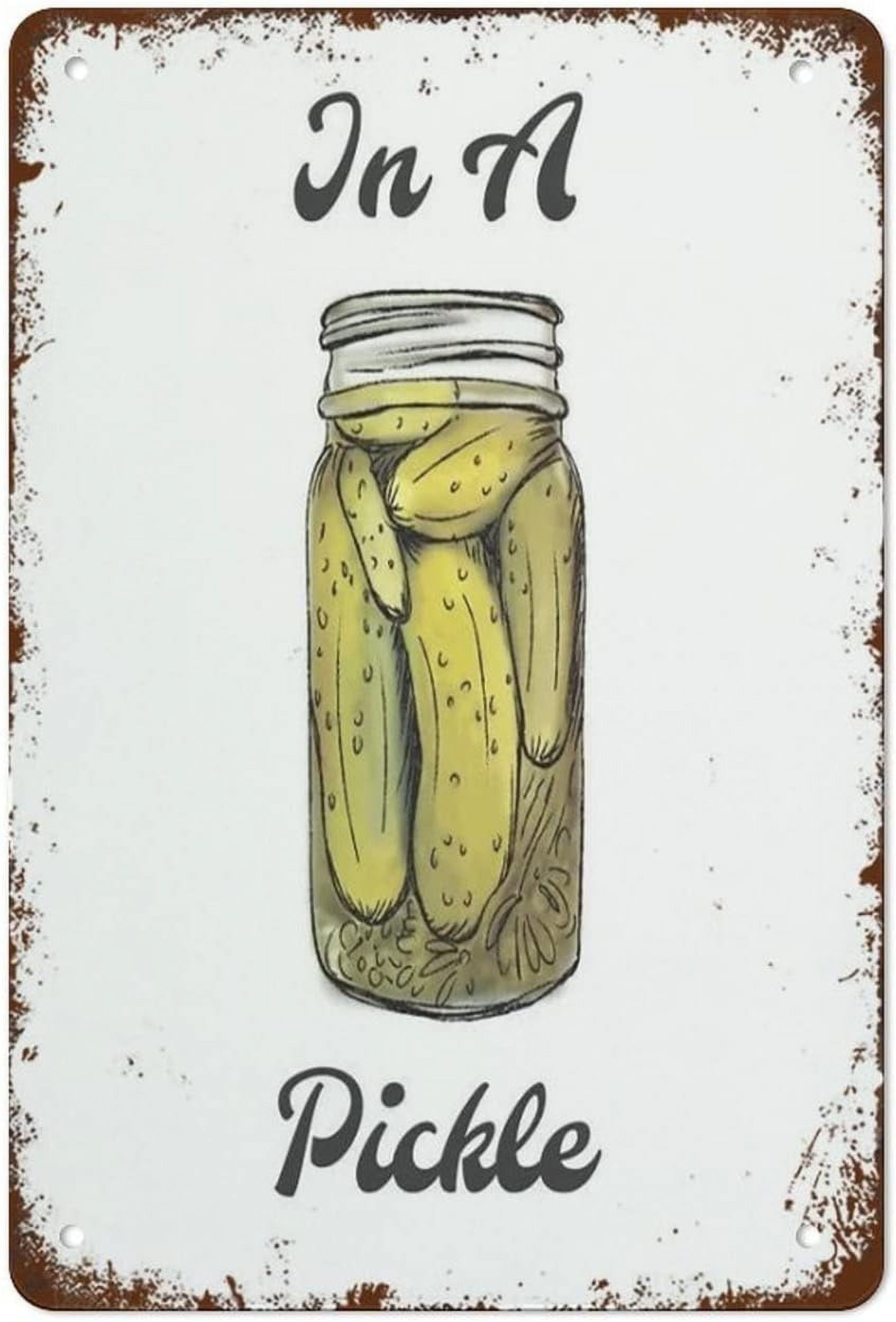 Tin Sign 8x12 Inch Metal Sign Mason Jar Farmhouse Wall Decor Pickles ...