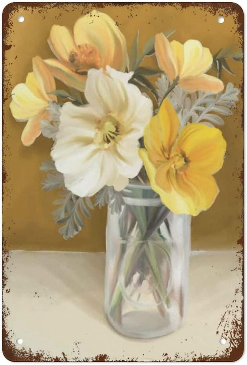 Tin Sign 8x12 Inch Metal Tin Sign Vintage Butterscotch Bunch Flower ...