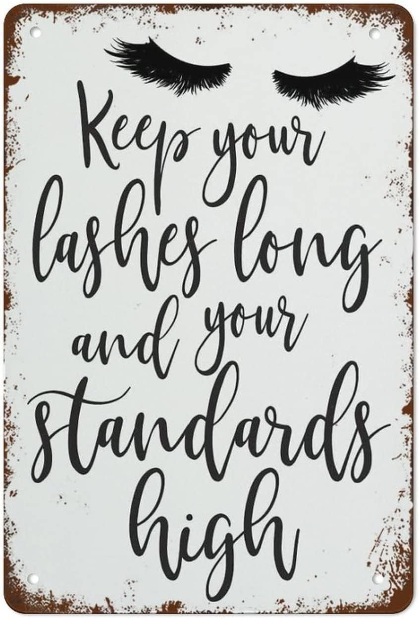 Tin Sign 8x12 Inch Metal Tin Sign Vintage Keep Your Lashes Long Wall ...