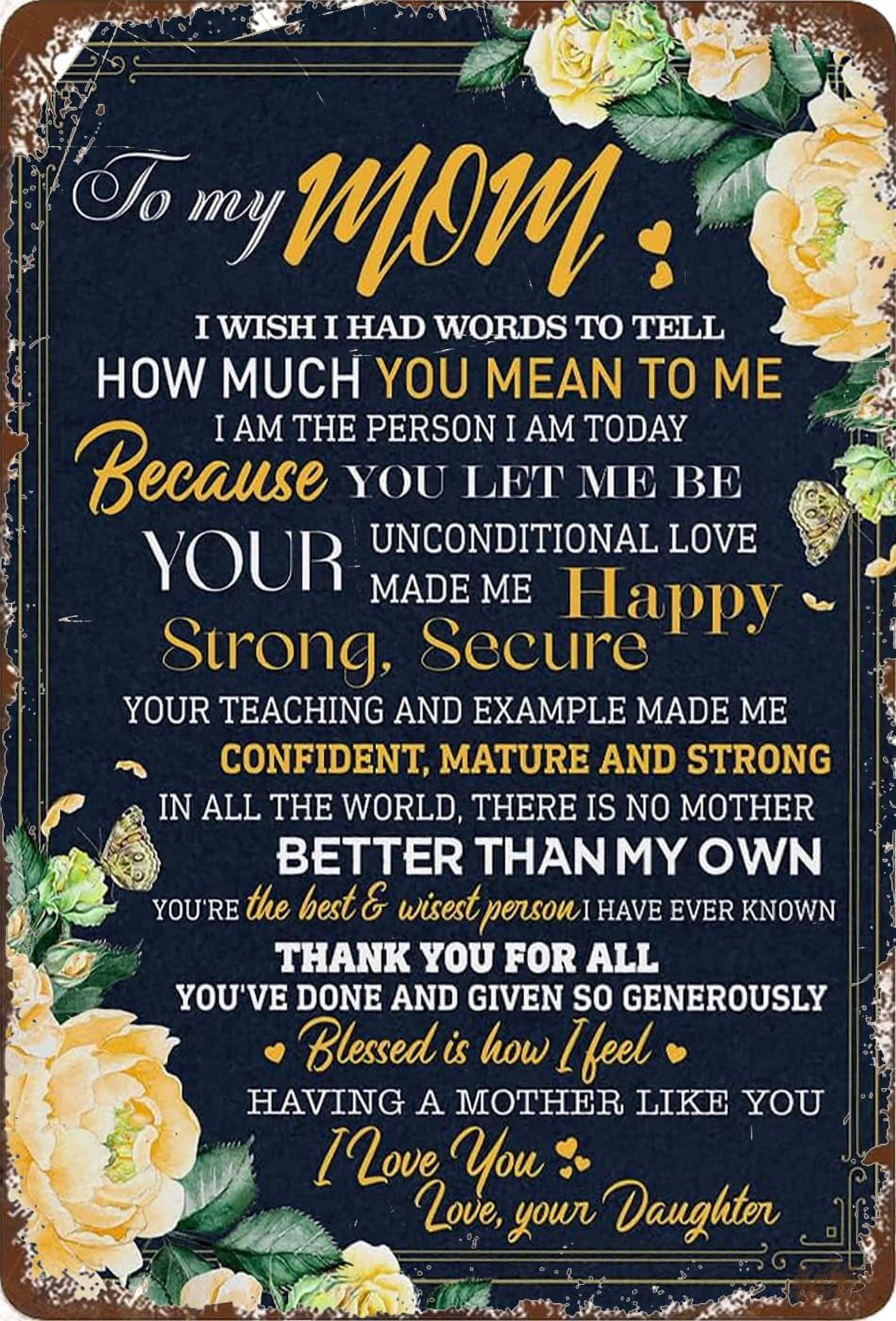 Tin Sign 8x12 Inch Mothers Day Gifts For Mom Tin Sign Sign Decor For ...