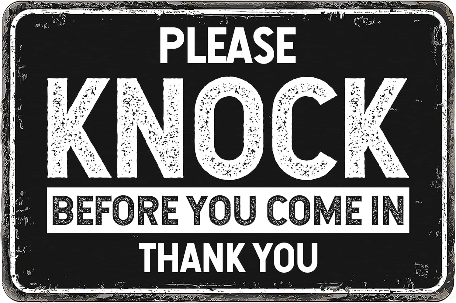 Tin Sign 8x12 Inch Notice Sign Please Knock Before Entering Metal Sign ...