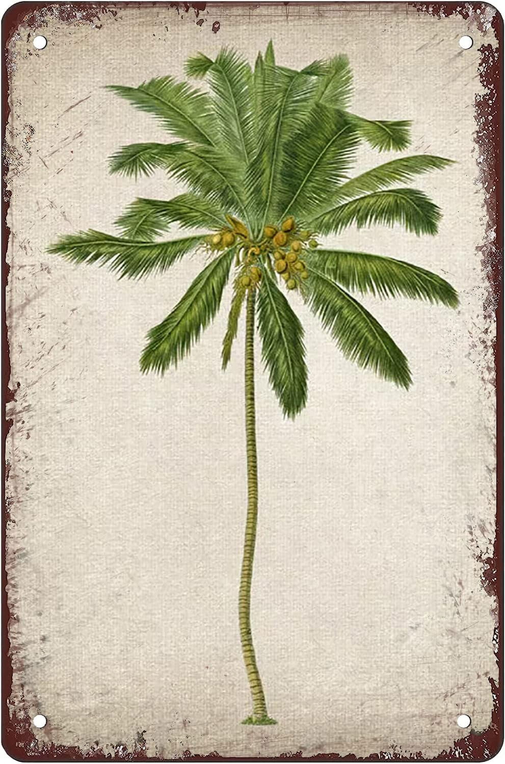 Tin Sign 8x12 Inch Palm Tree Matal Tin Sign Tropical Trees Botanical ...
