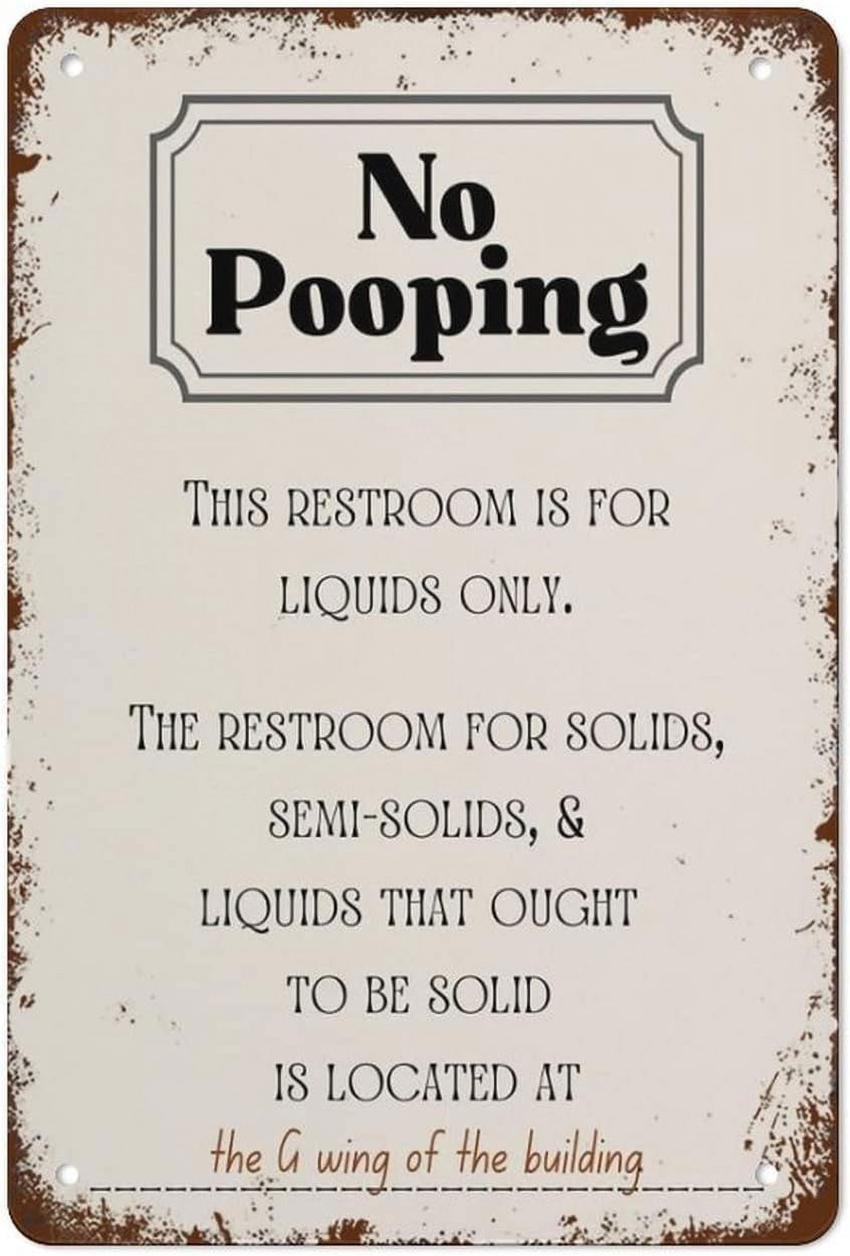 Tin Sign 8x12 Inch No Pooping Poster Sign Wall Art,Funny Decor Office ...