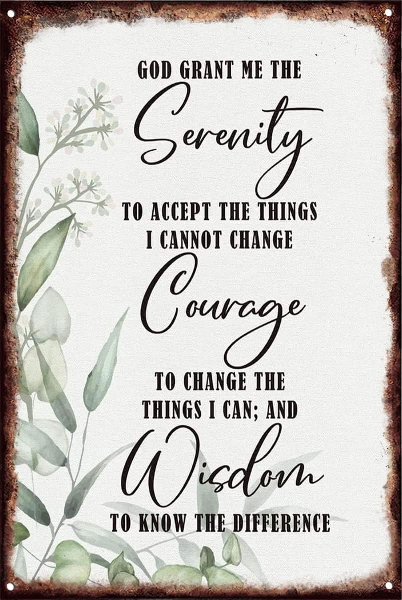 Tin Sign 8x12 Inch Serenity Prayer Sign Tin Wall Art Decor, Prints ...