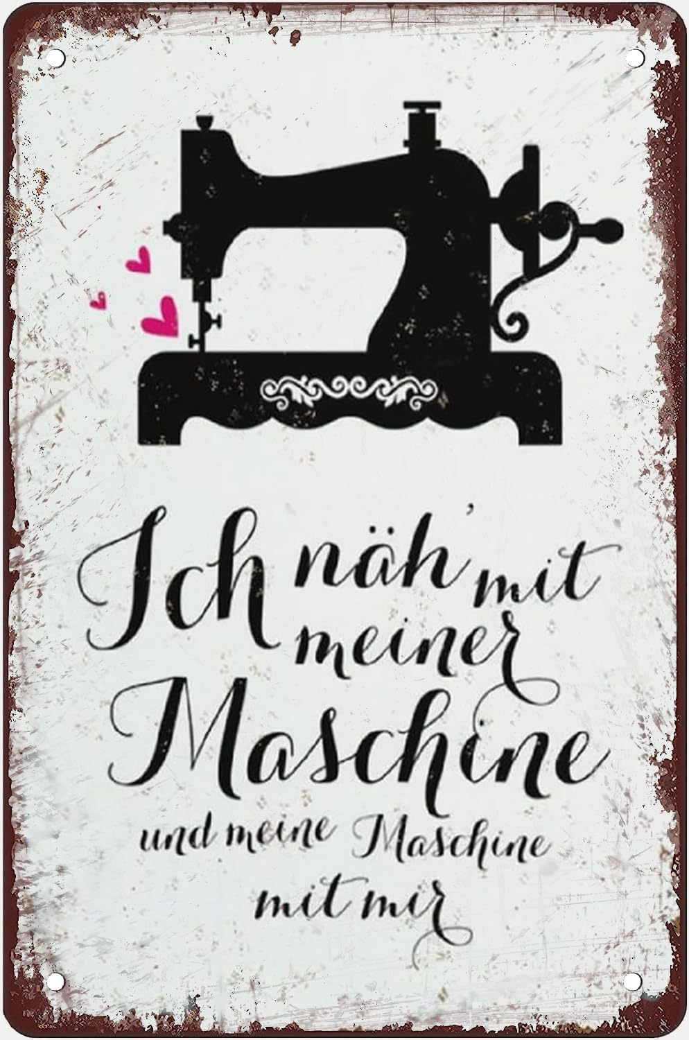 Tin Sign 8x12 Inch Sewing Machine Novelty Tin Signs Plaque Bar Pub ...