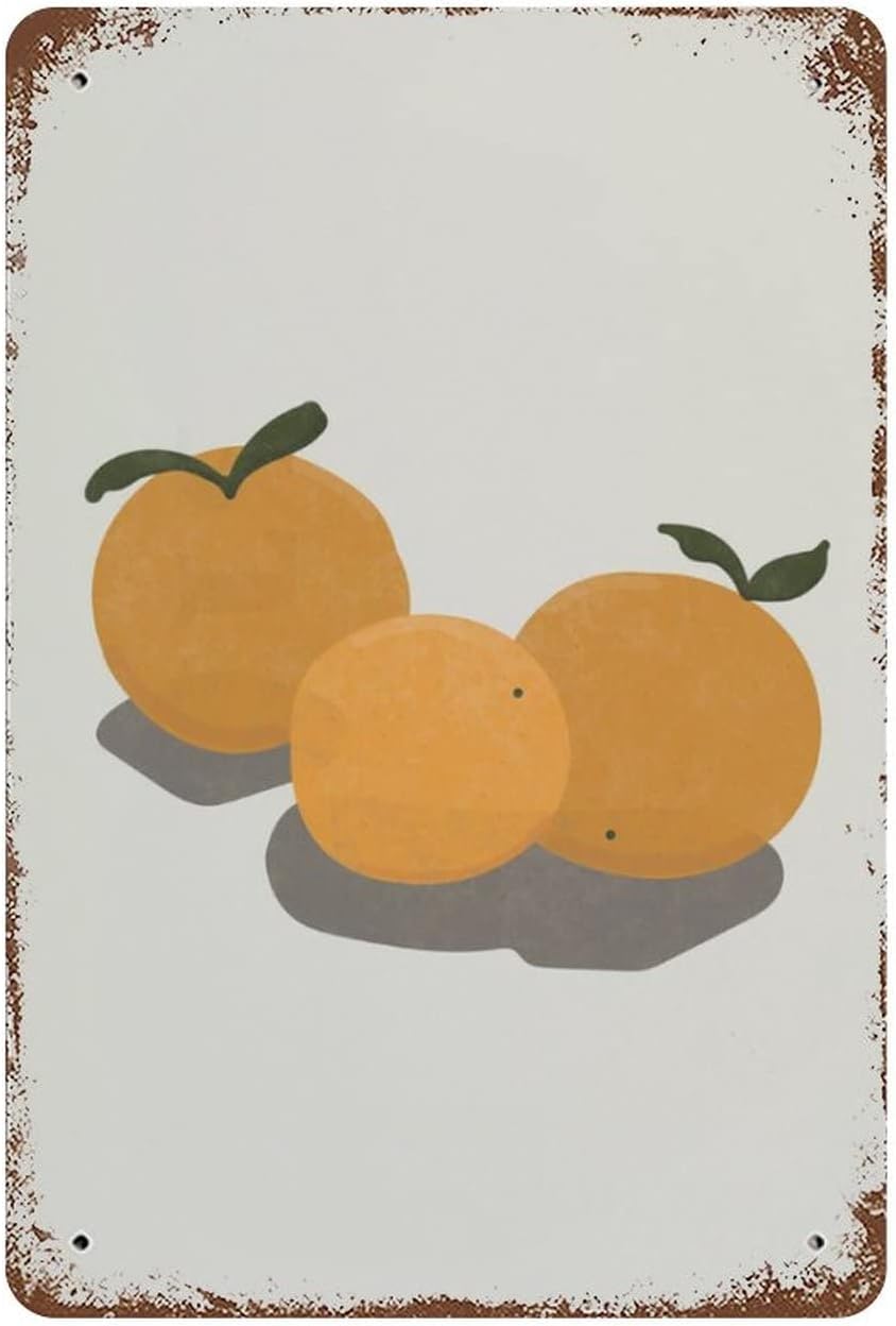 Tin Sign 8x12 Inch Spring Summer Citrus Fruits Oranges Tin Signs Retro ...
