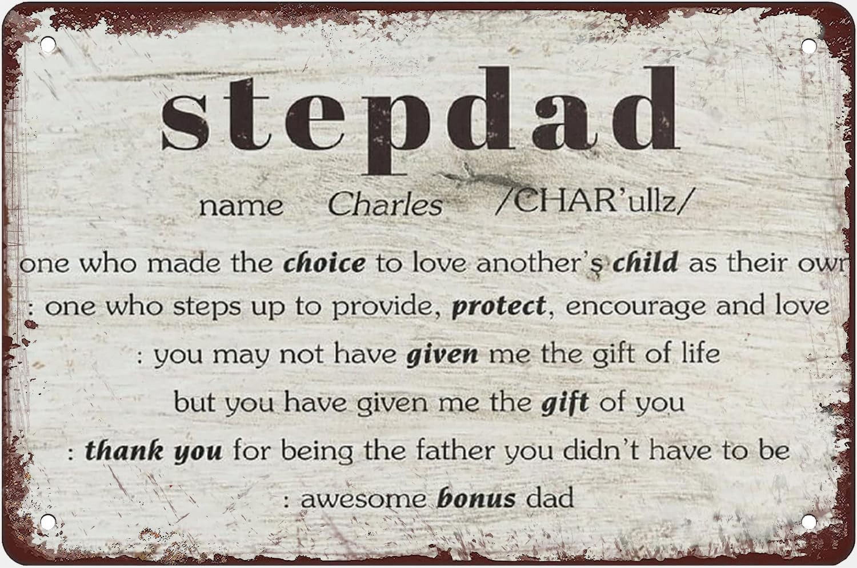 Tin Sign 8x12 Inch Stepdad Tin Sign Definition Dad Tin Sign Fathers Day ...