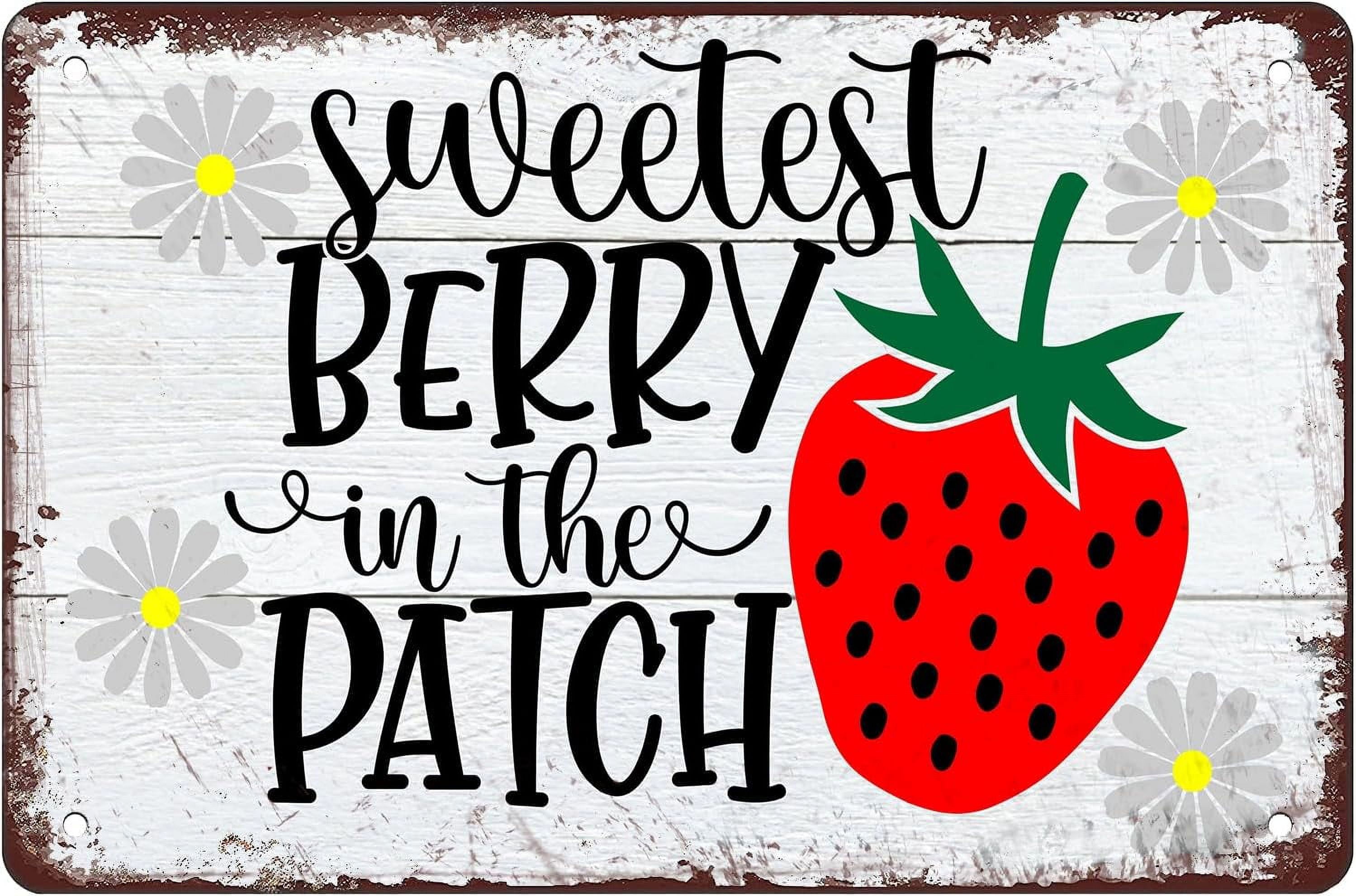 Tin Sign 8x12 Inch Sweetest Berry In The Patch Strawberry Tin Signs ...