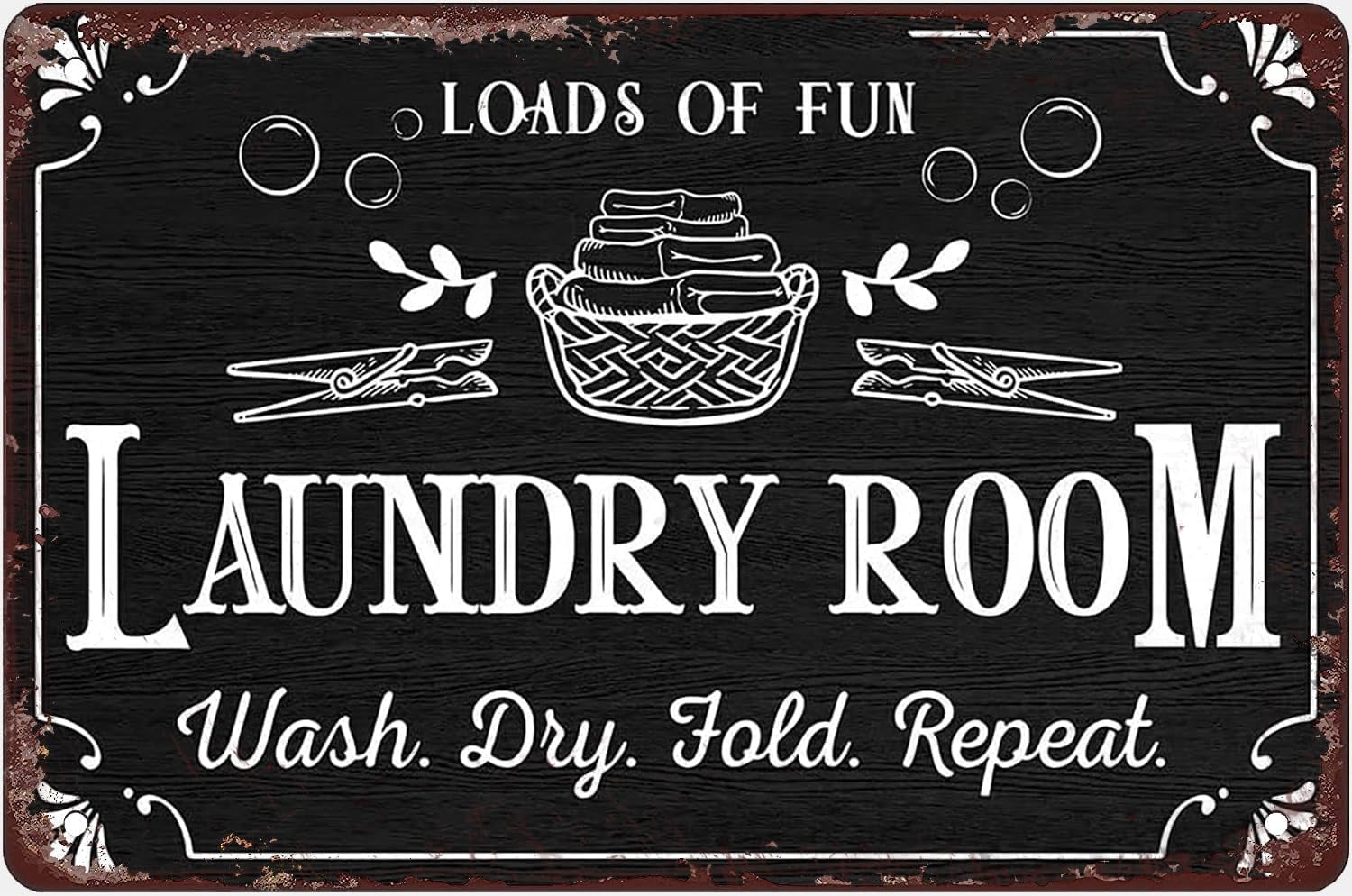 Tin Sign 8x12 Inch Vintage Laundry Room Tin Signs Loads Of Fun Laundry ...