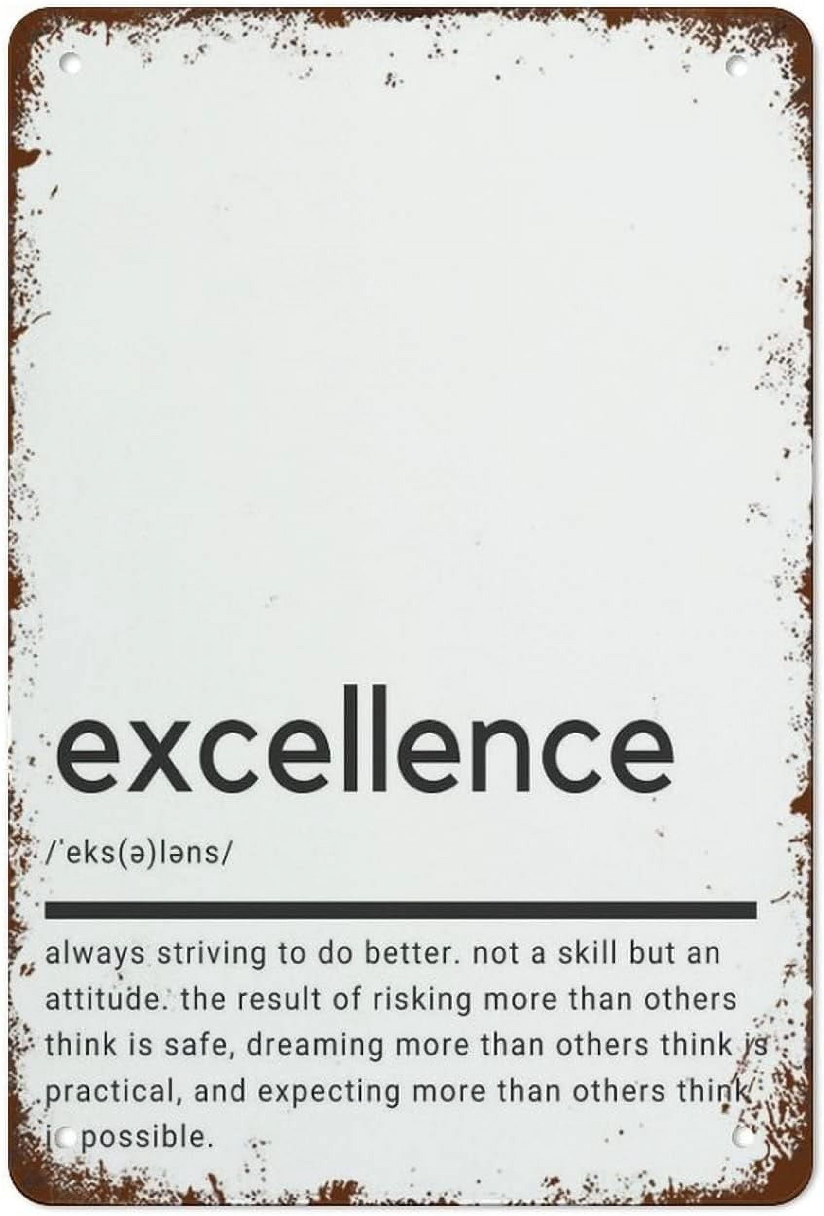 Tin Sign 8x12 Inch Vintage Metal Signs Excellence Definition Wall Art ...
