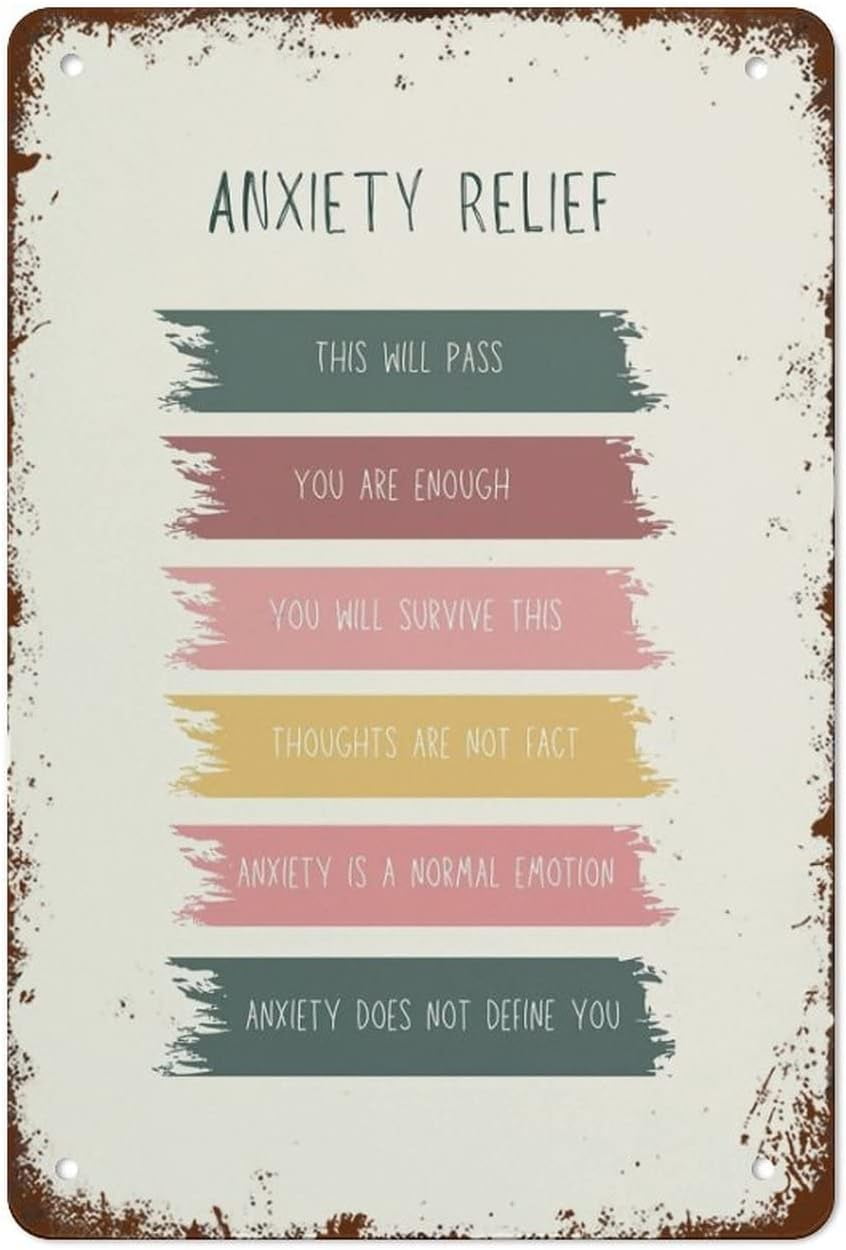 Tin Sign 8x12 Inch Vintage Tin Signs Wall Art Decor Mental Health Retro ...