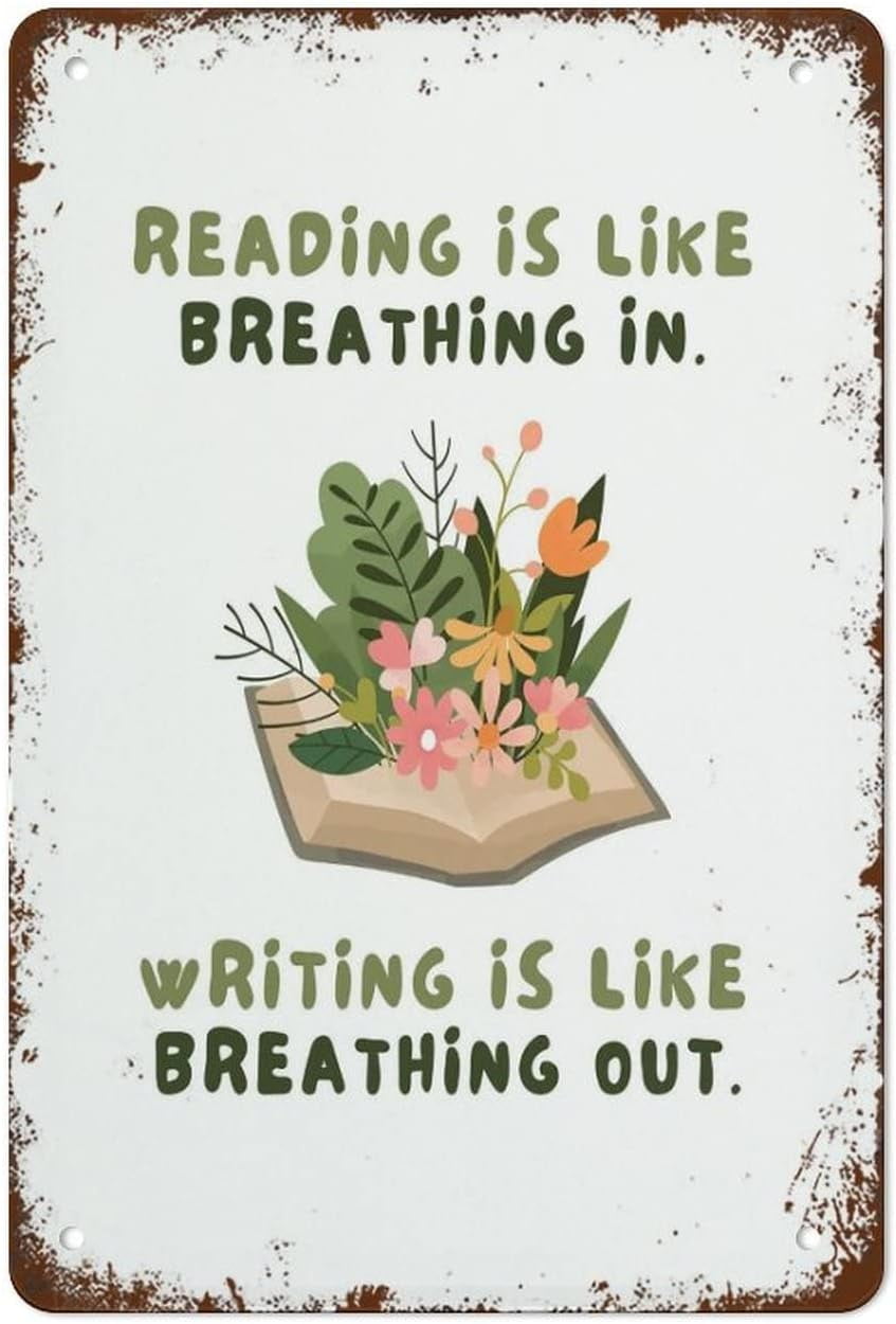 Tin Sign 8x12 Inch Vintage Tin Signs Reading Writing Retro Poster ...