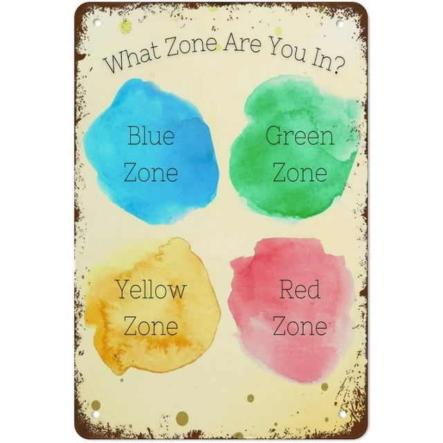 Tin Sign 8x12 Inch What Zone Are You In Digital Metal Tin Sign Zones Of ...