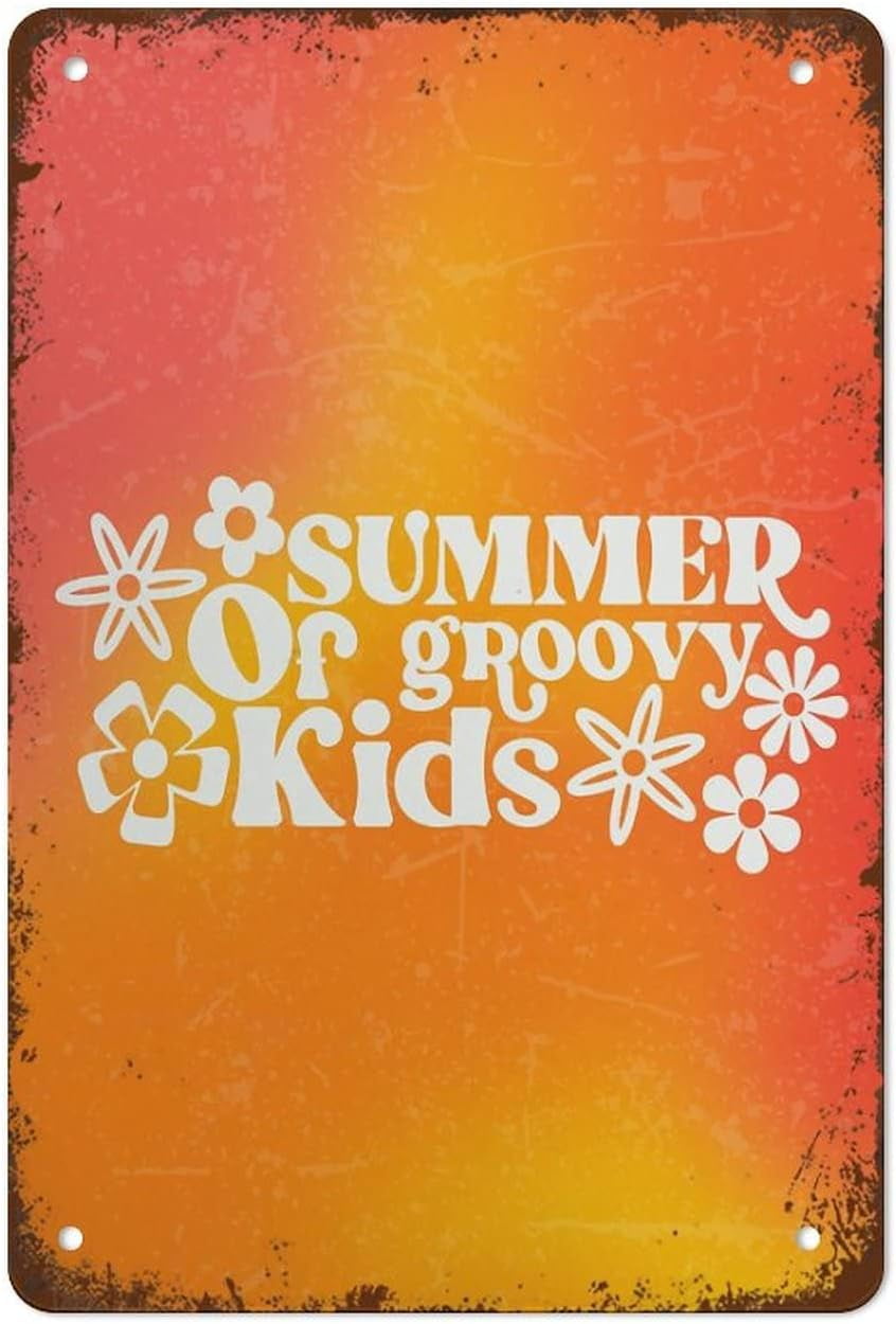 Tin Sign 8x5.5 Inch 70s Home Decor Summer of Groovy Kids 70s Vintage ...