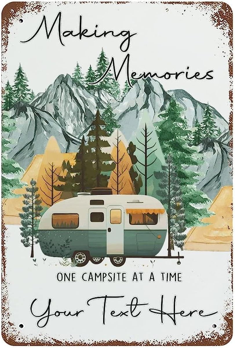 Tin Sign 8x5.5 Inch Camping Decor Camping Sign Making Memories One ...
