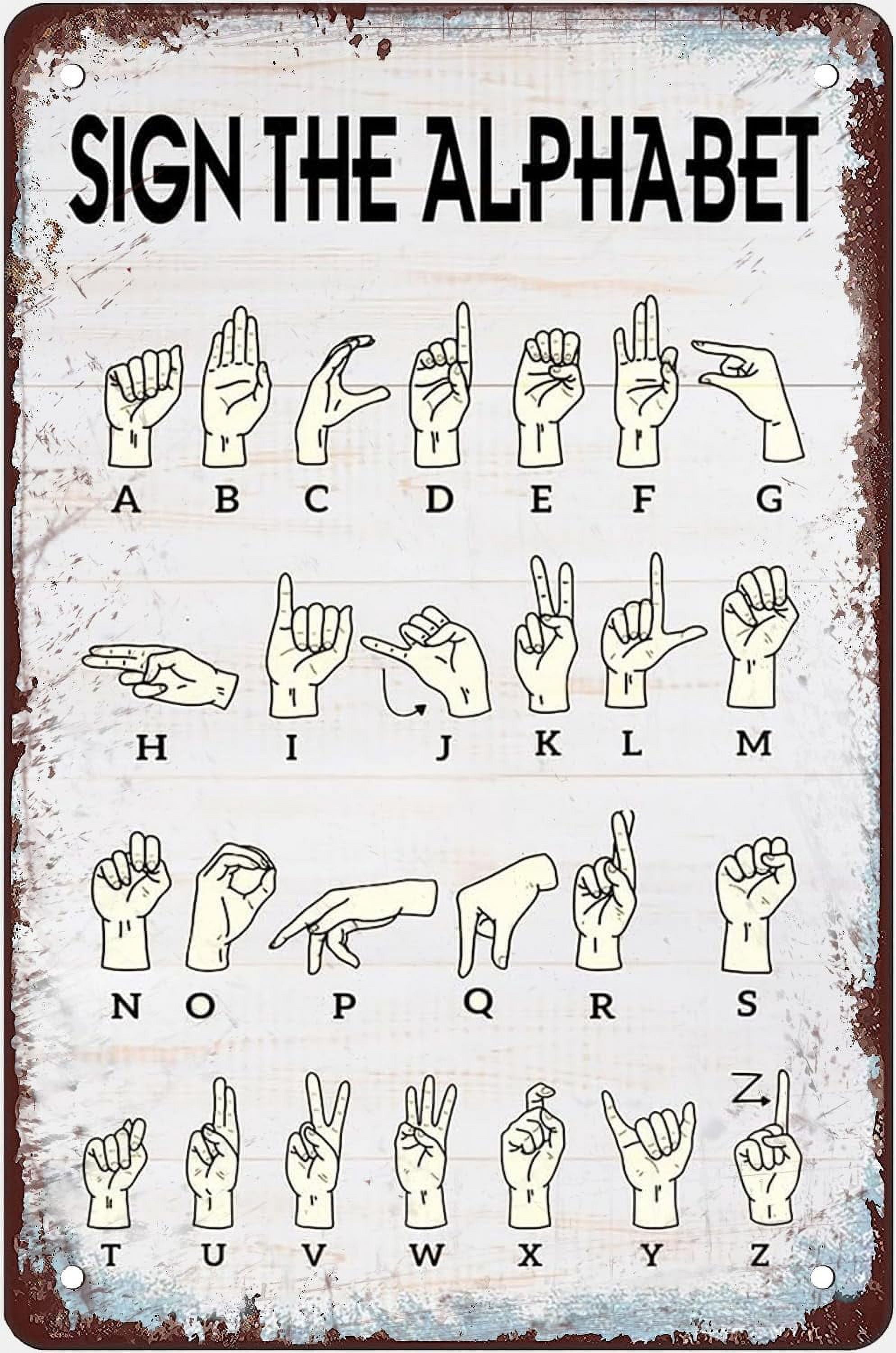 Tin Sign 8x5.5 Inch Classroom Decor Alphabet Wall Decor Poster Sign ...