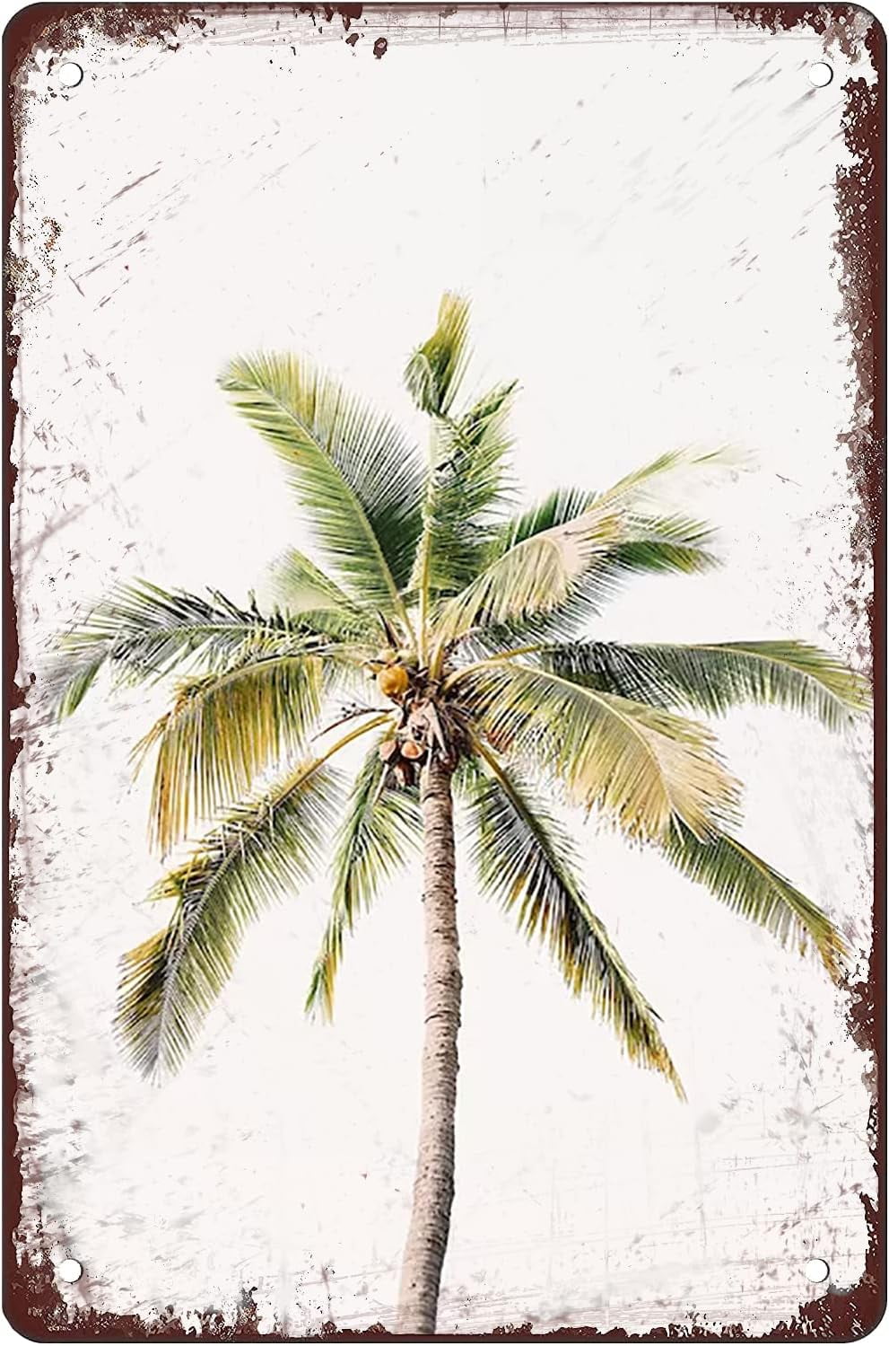Tin Sign 8x5.5 Inch Coconut Palm Tree Sign Poster Print Boho Beach ...