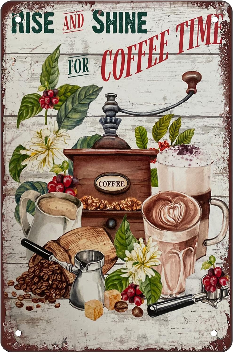 Tin Sign 8x5.5 Inch Coffee Time Sign Coffee Wall Decor Coffee Lover ...
