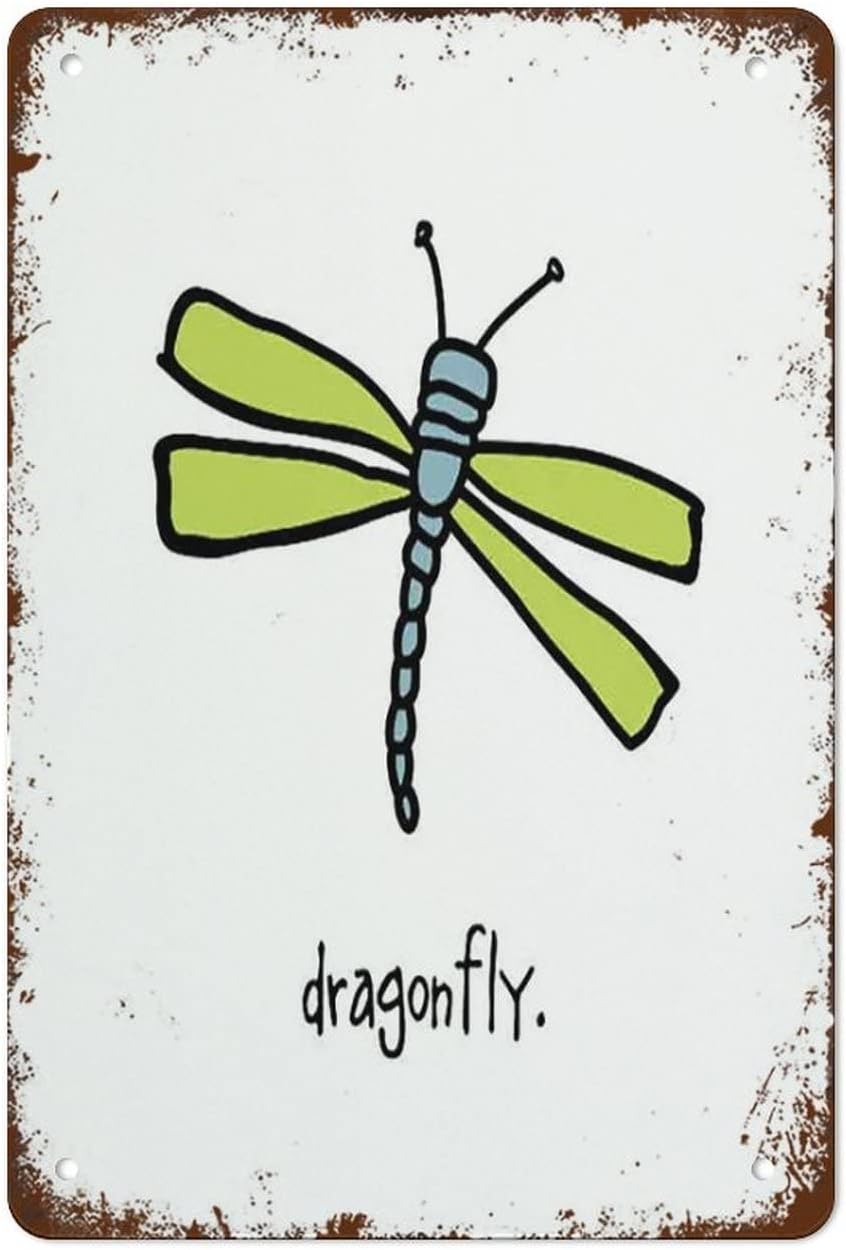 Tin Sign 8x5.5 Inch Dragonfly Home Decor Room Art Tin Signs Beach ...