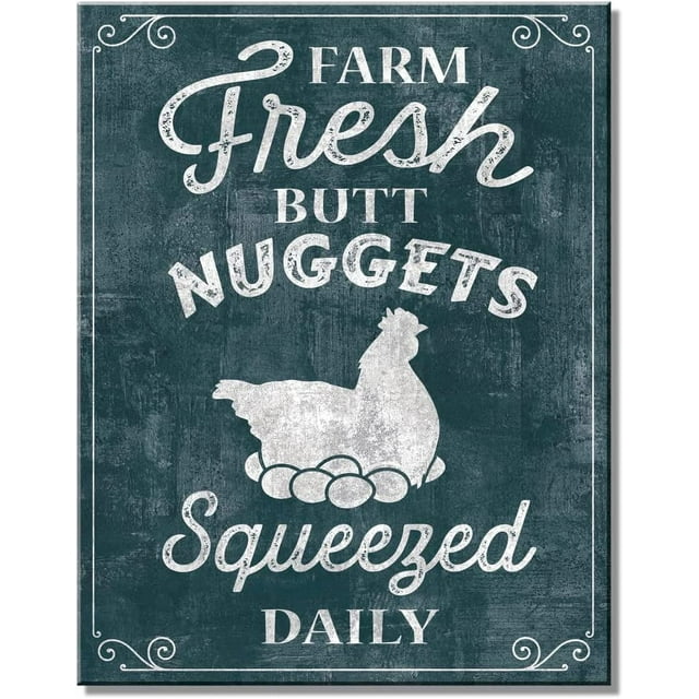 Tin Sign 8x5.5 Inch Farm Fresh Butt Nuggets Vintage Tin Sign ...