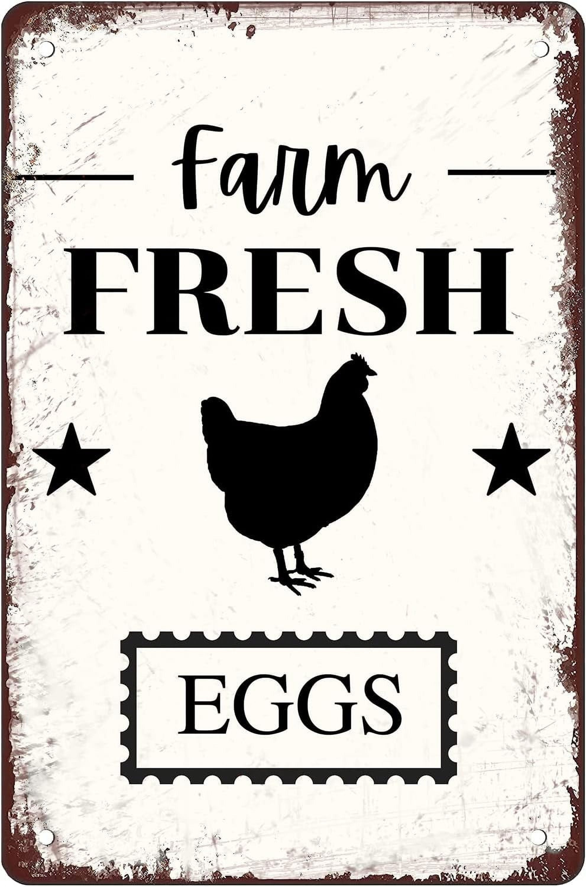 Tin Sign 8x5.5 Inch Farm Fresh Eggs Chicken Sign Printable Farm Decor ...