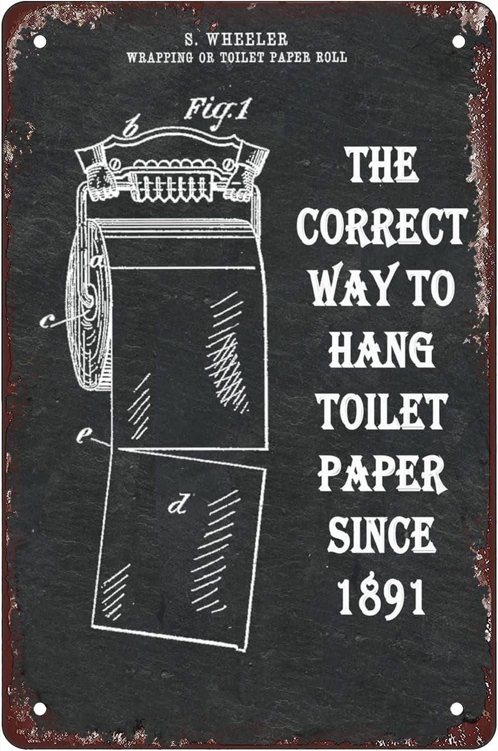 Tin Sign 8x5.5 Inch Funny Bathroom Lake House Decor Toilet Paper ...