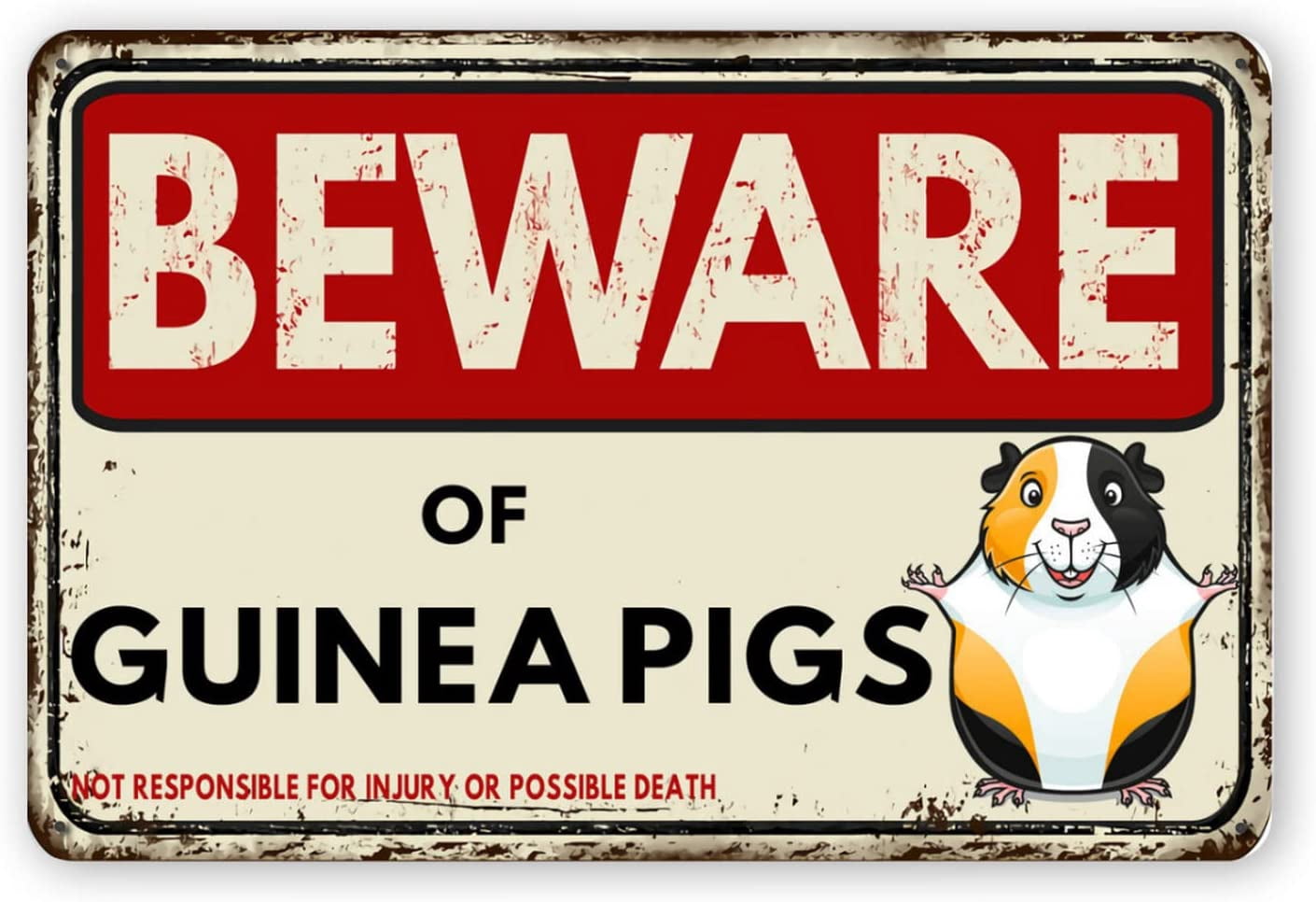 Tin Sign 8x5.5 Inch Guinea Pigs Metal Tin Signs Vintage Wall Decor For ...