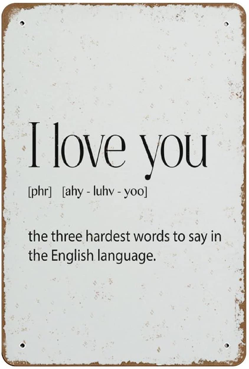 Tin Sign 8x5.5 Inch I Love You Gifts I Love You Definition I Love You ...