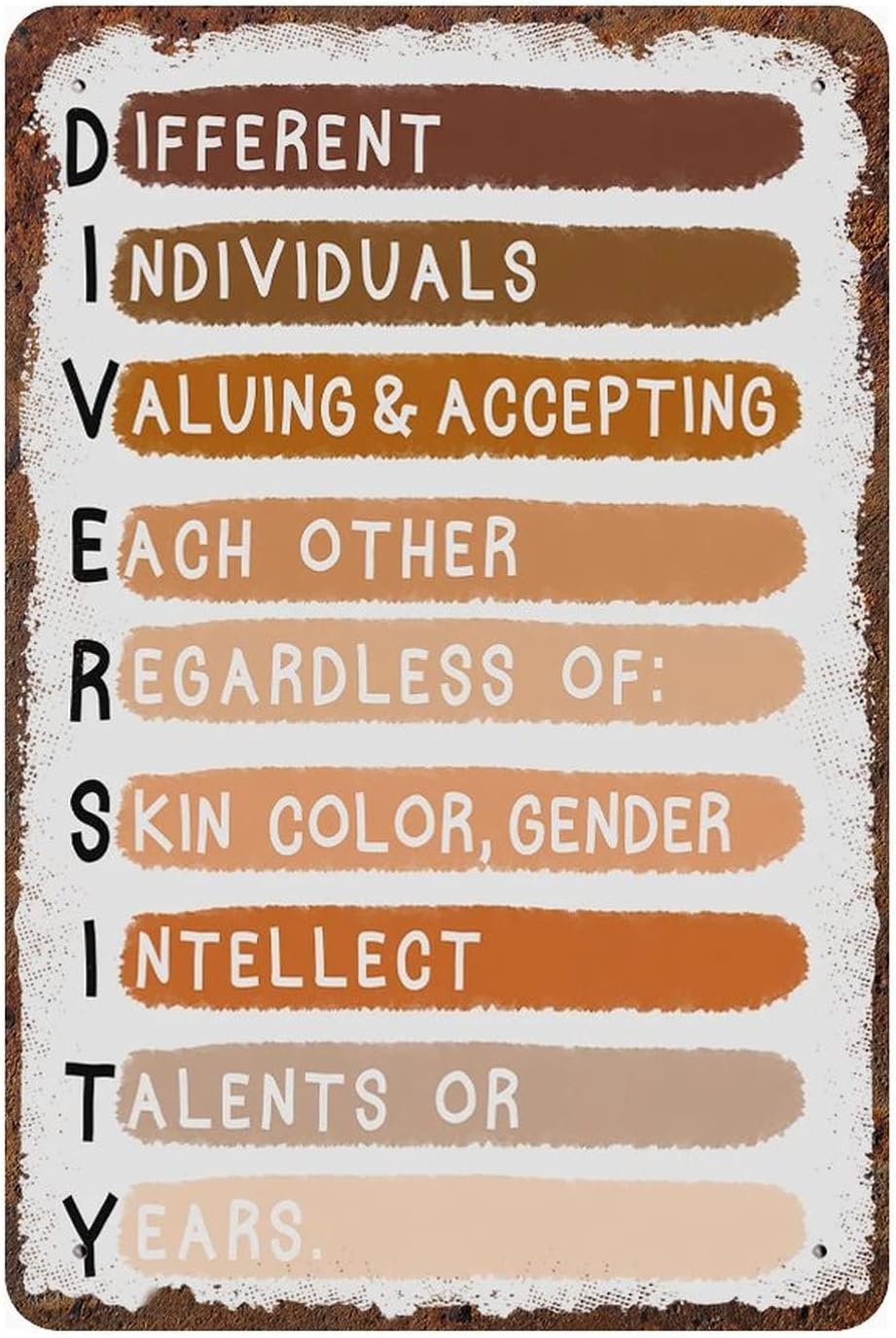 Tin Sign 8x5.5 Inch Metal Sign Diversity Quote Classroom Decor You ...